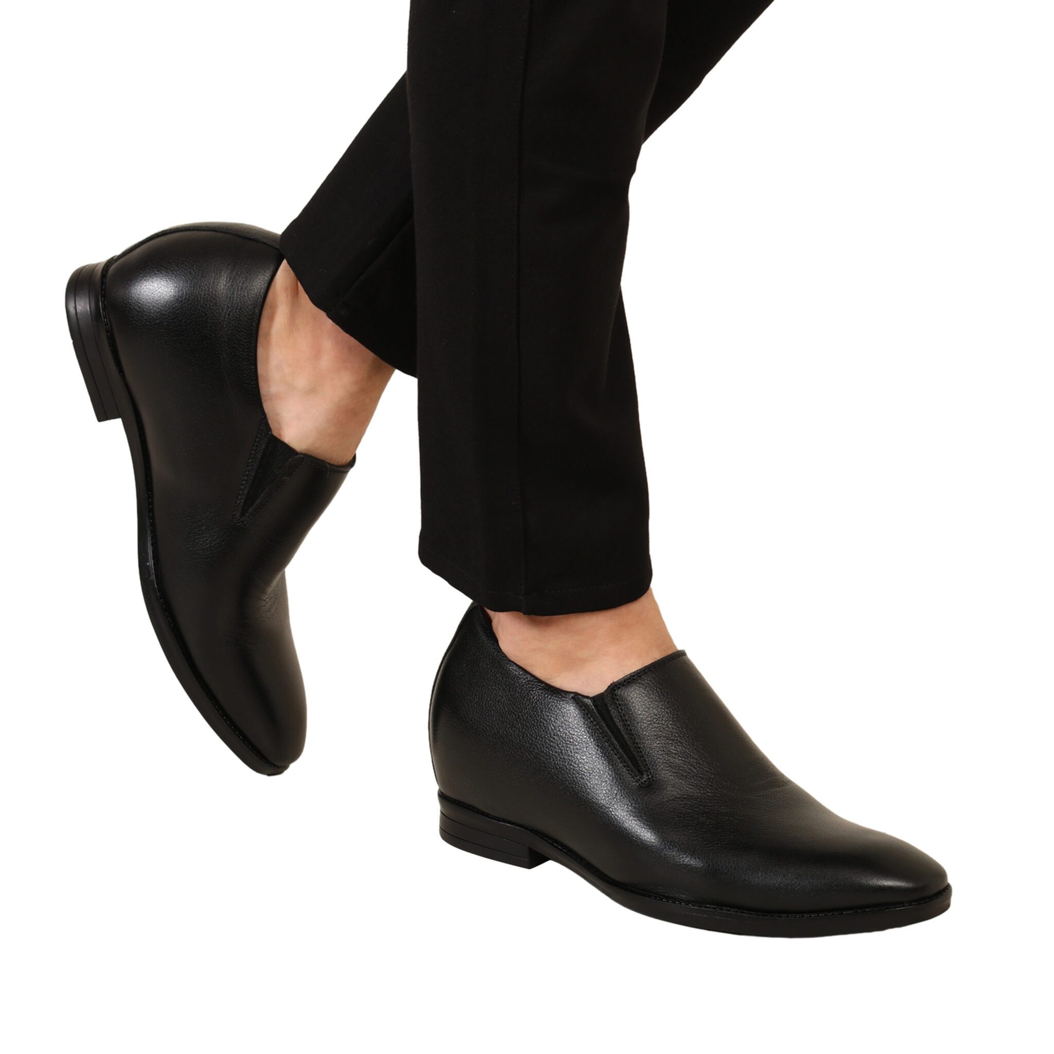 Elevato Height Increasing Leather Slip on Shoes - 3 Inches - Elevato Shoes